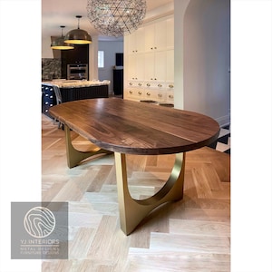 Racetrack Oval Walnut Tunnel Table - Etsy