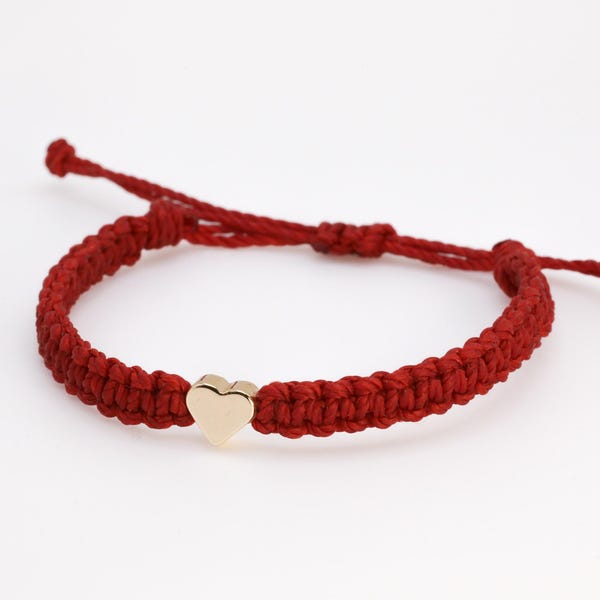 Red Heart Bracelet - Etsy