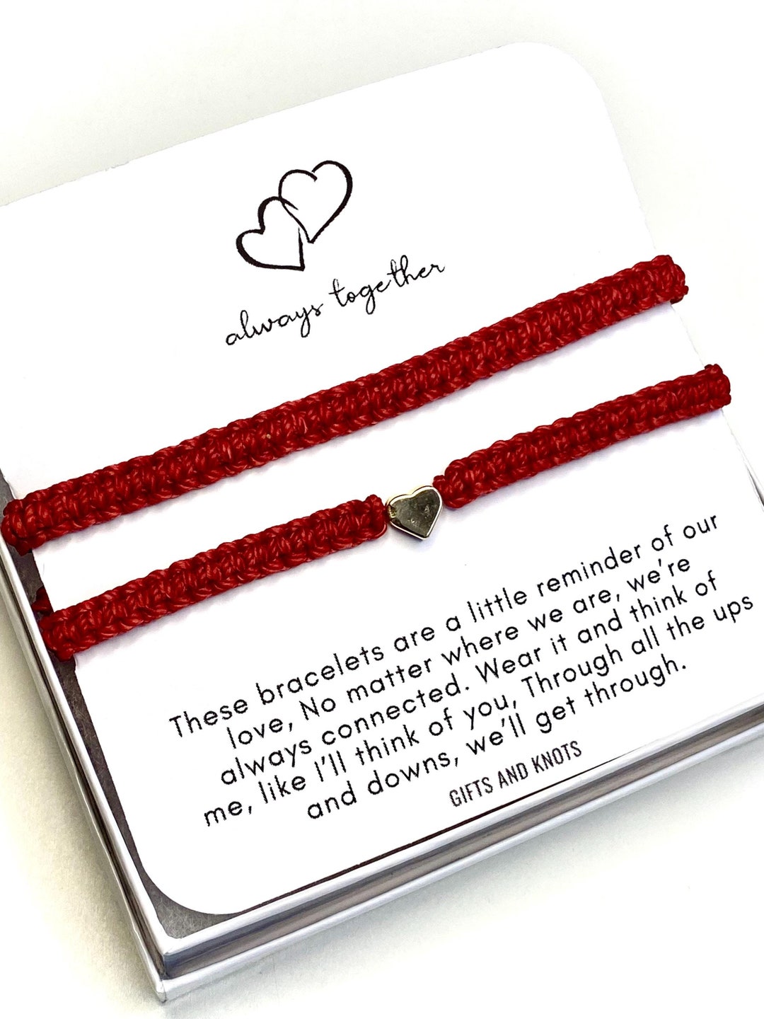 Always Together Couples Bracelets - Handmade Matching Bracelet Gold ...
