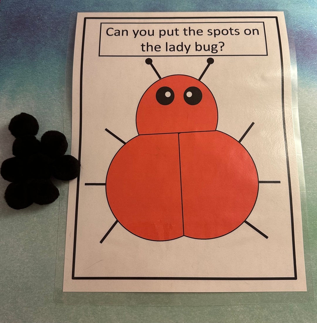 Lady Bug With Stickers Worksheets. - Etsy