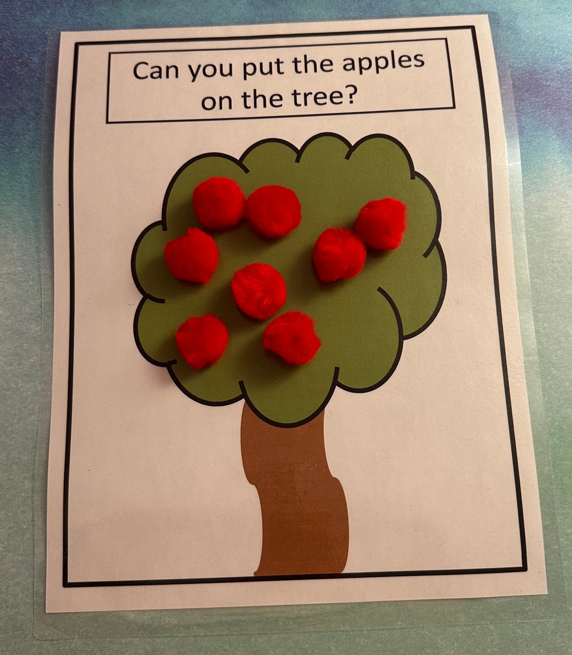 Apple Tree With Stickers Worksheets. - Etsy