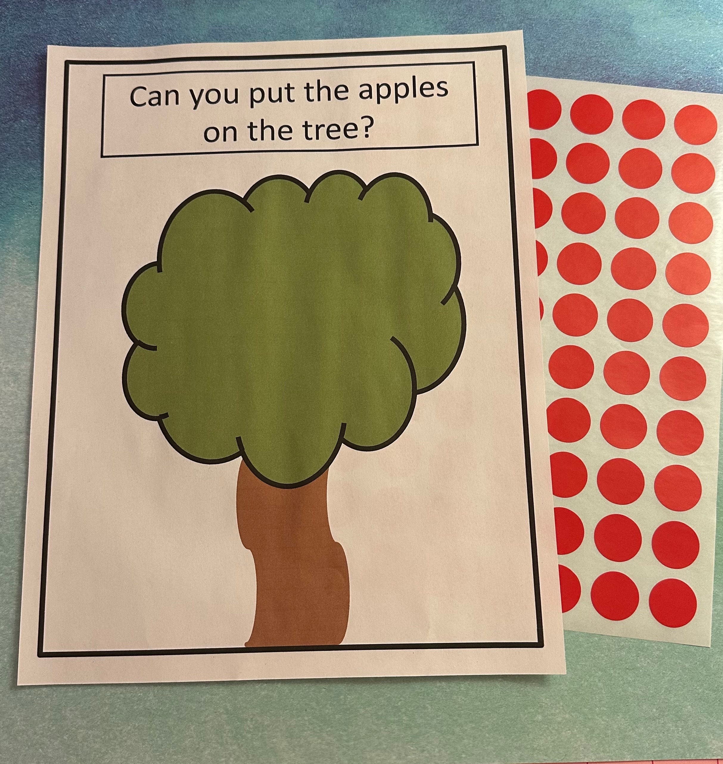 Apple Tree With Stickers Worksheets. - Etsy