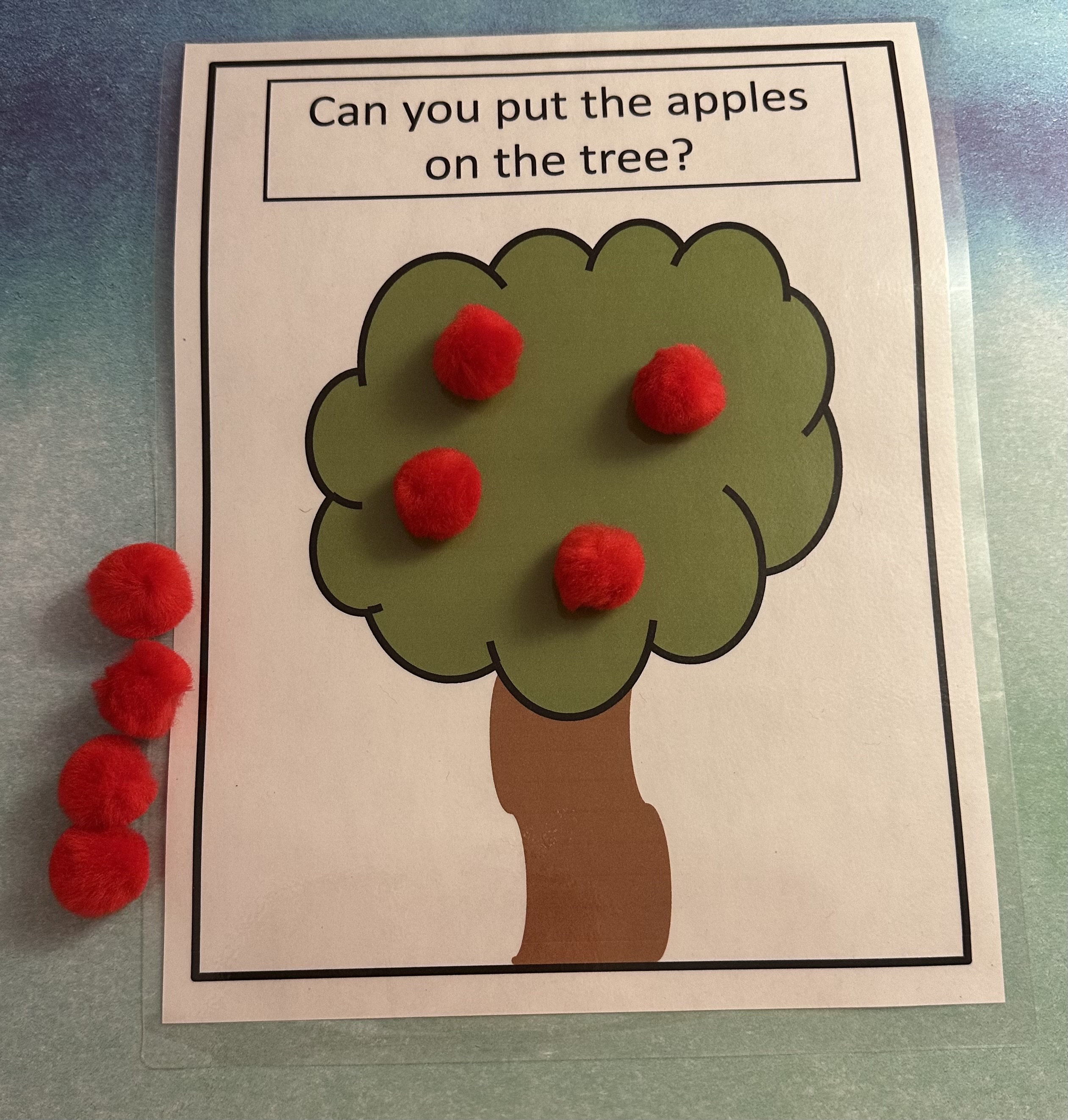 Apple Tree With Stickers Worksheets. - Etsy