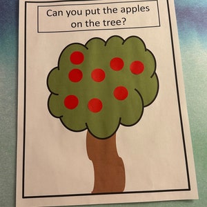 Apple Tree With Stickers Worksheets. - Etsy