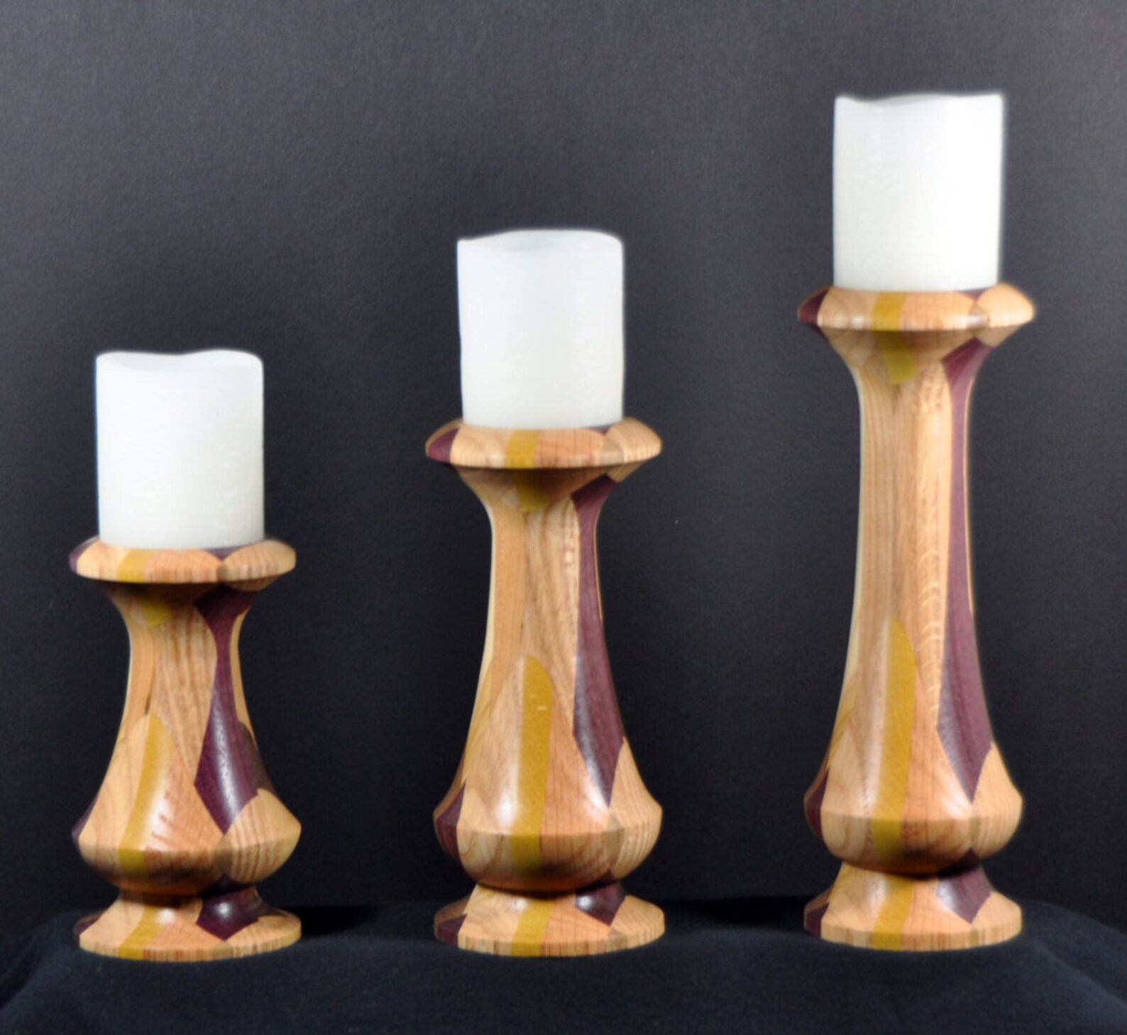 Multi-wood Candle Holder - Individual or Set of 3 - Etsy