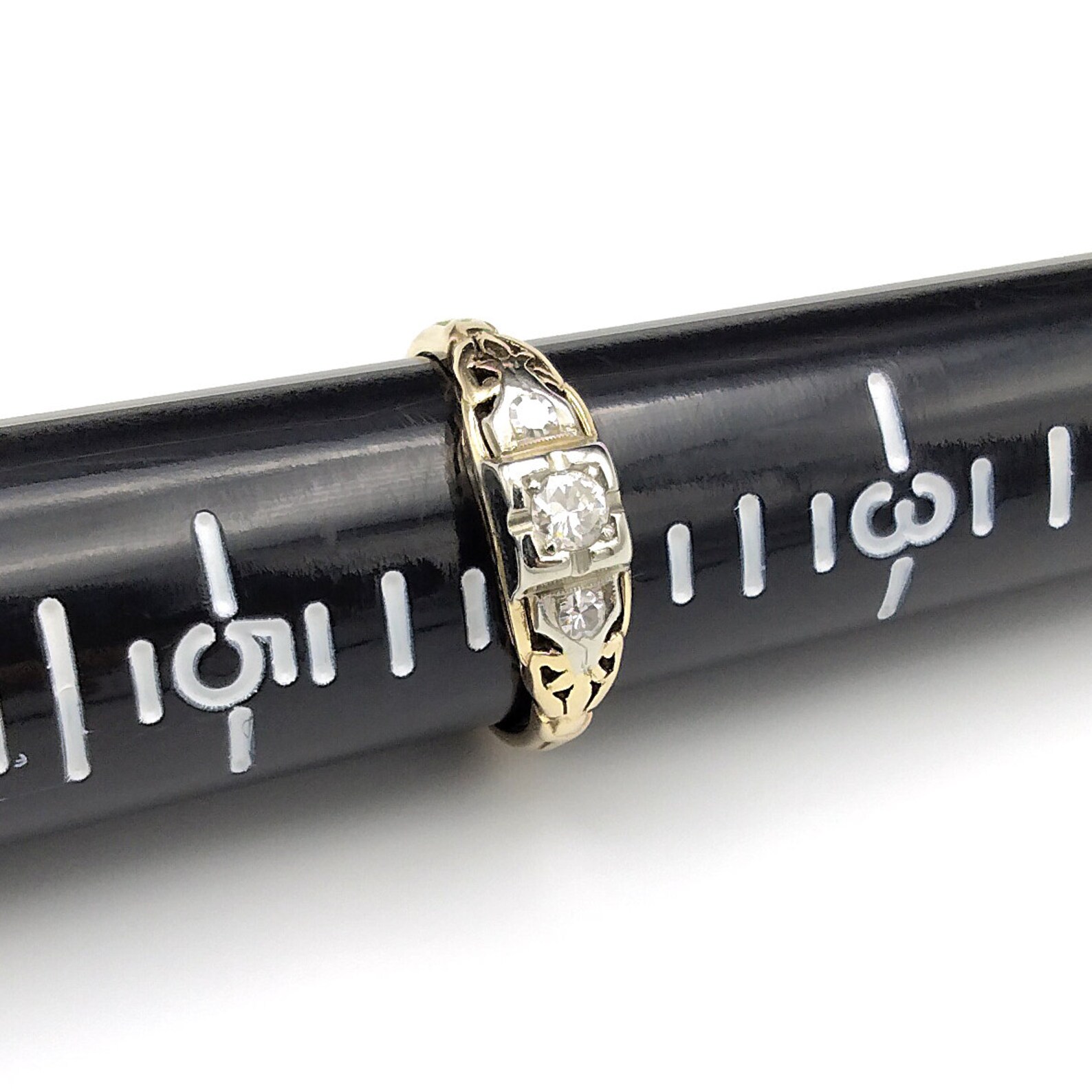 1930s G.m.co. Diamond Engagement Ring With Combined 14K and 18K Gold ...