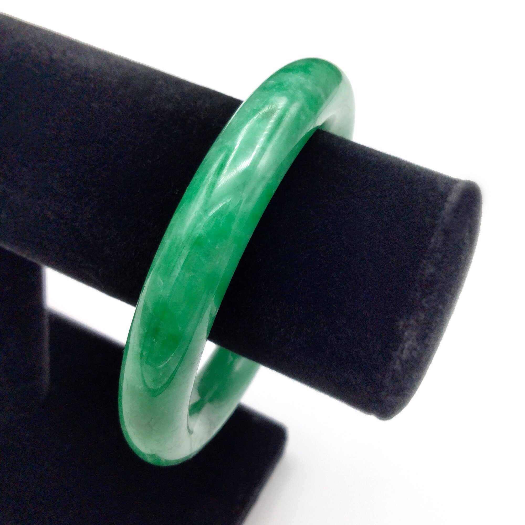 Vintage Imperial Green Jade Bangle Bracelet - Etsy