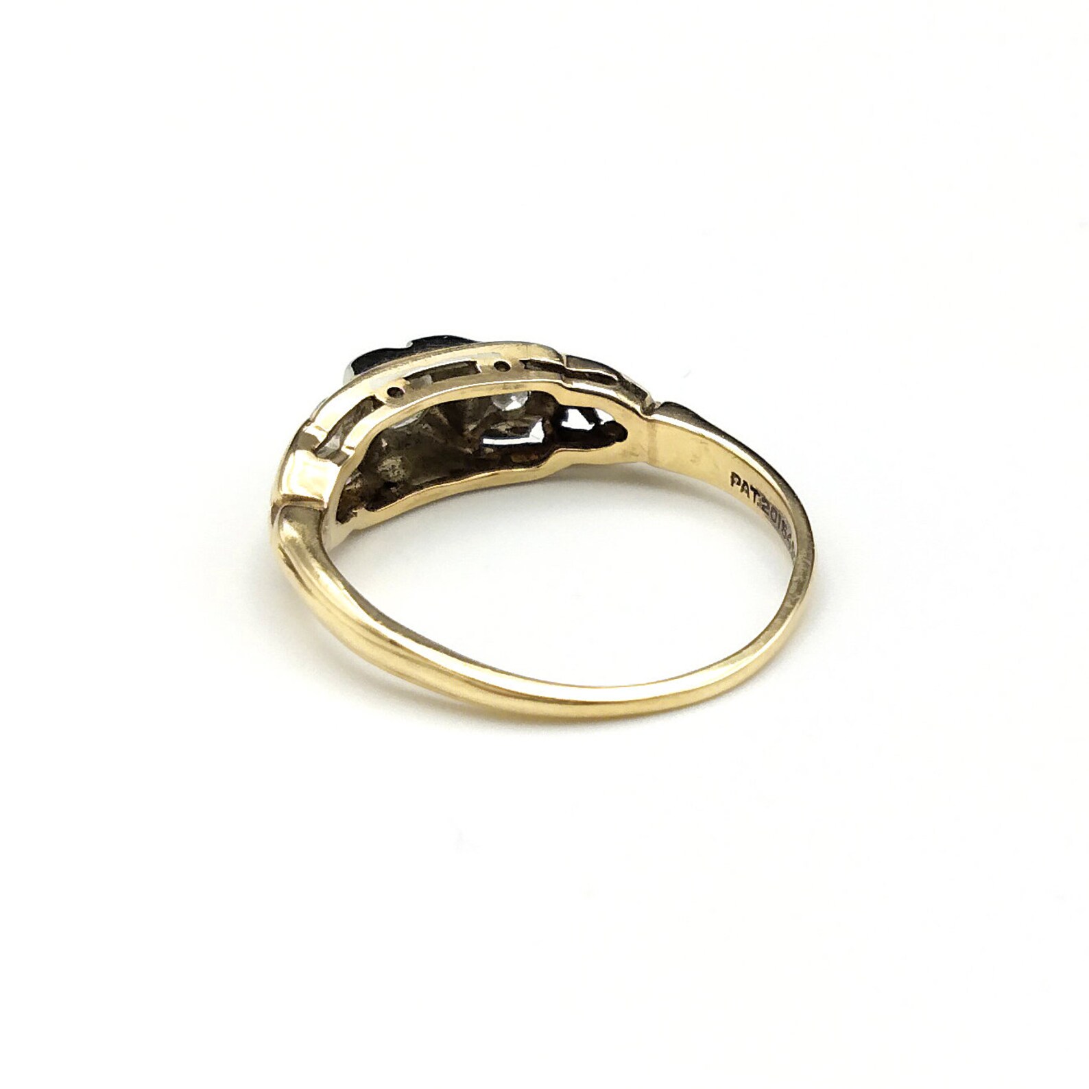 1930s G.m.co. Diamond Engagement Ring With Combined 14K and 18K Gold ...