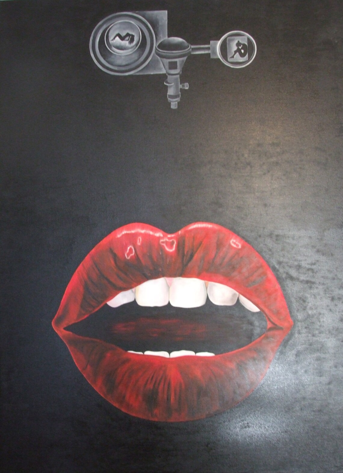 Lips by Mbeng Pouka Original Surrealism / Abstract Painting Oil on ...