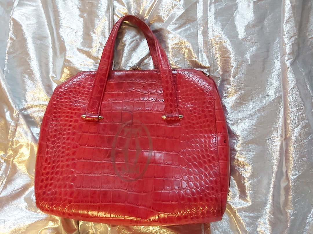Vintage Cartier Red Leather Bag - Etsy