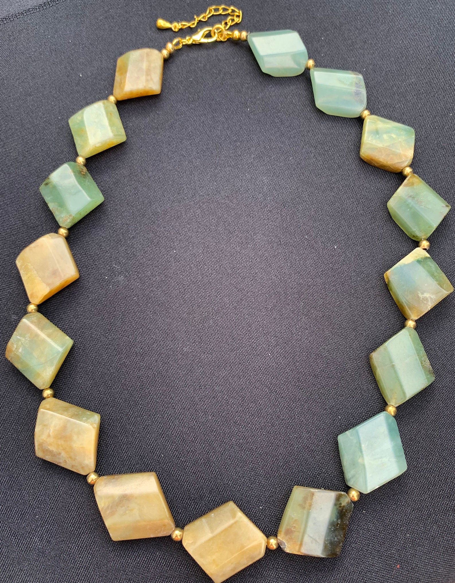 Green Agate Necklace, Statement Necklaces, Chunky Green Jewelry Women ...