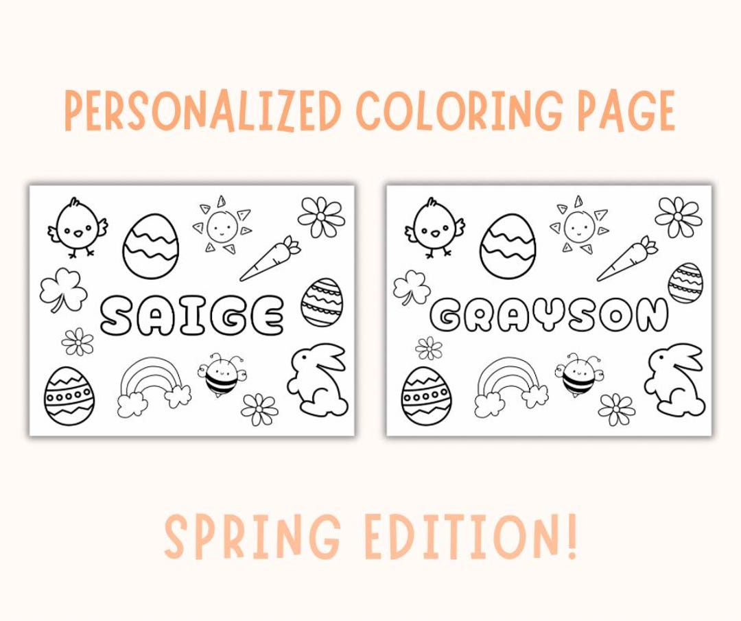 Personalized Coloring Page - Spring - Etsy