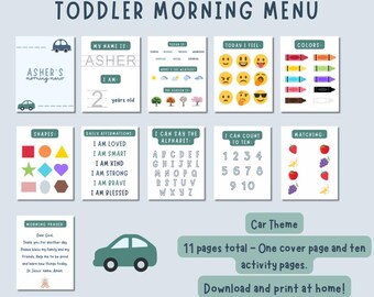 Toddler Morning Menu | Personalized | Floral Theme - Etsy