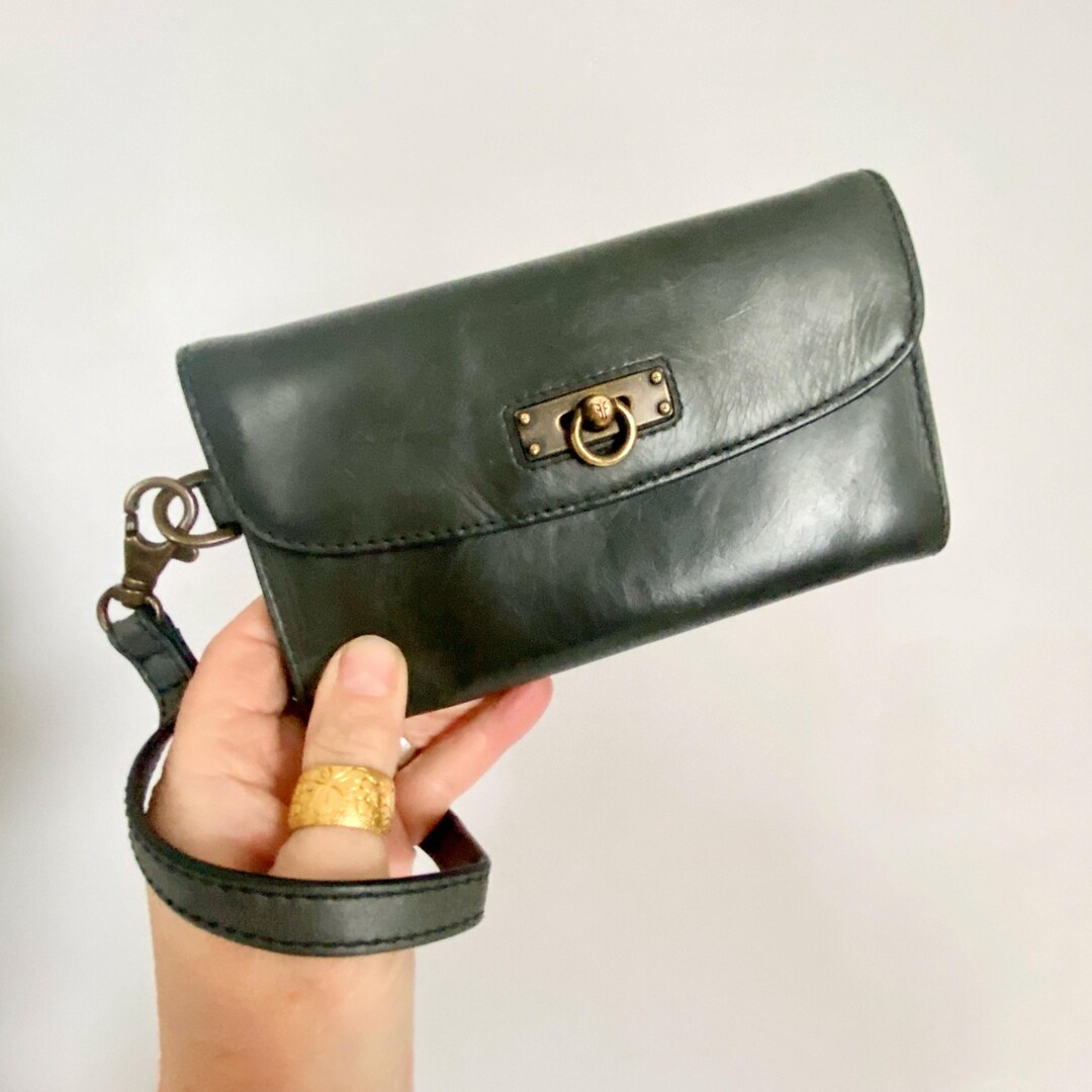 Y2K FRYE Farrah Leather Wallet Zip Coin Pouch and Card Slots - Etsy