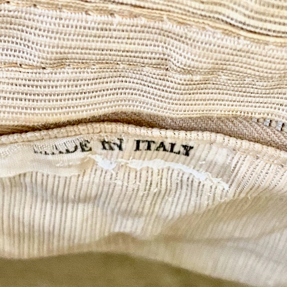 1960s ITALY Straw Rafia Frame Purse Vintage Wheat Col… - Gem