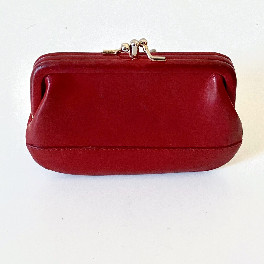 COACH Vintage Coin Pouch Authentic Coach Leather Red With Coin Pouch ...
