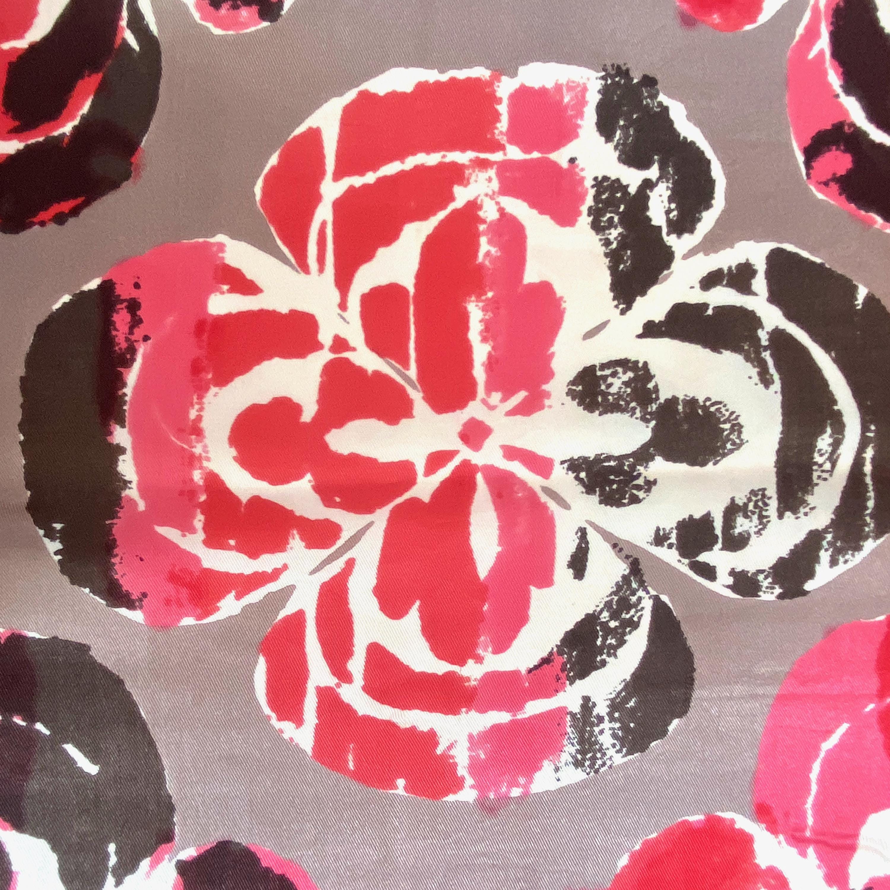 1970s Vera Neumann Silk Scarf: Graphic Floral Design, Extra Long - Etsy