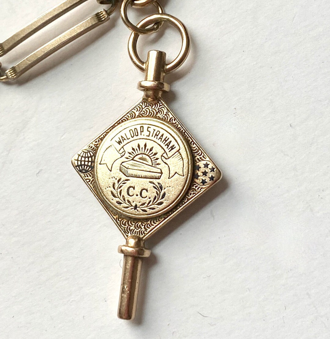 1930s 14k Yellow Gold Fraternity Watch Key Kappa Alpha Society With ...