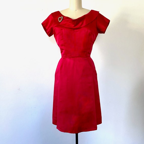 1960s Red CHA CHA Dress Wiggle Cocktail Miss Brooks D… - Gem