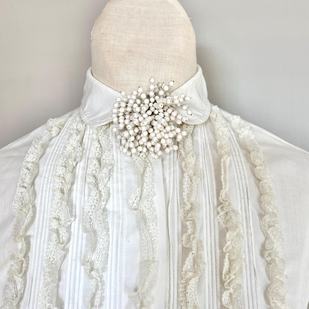 1950 Peter Pan Collar Shirt Ellen Tracy Blouse With Lace Front Details ...