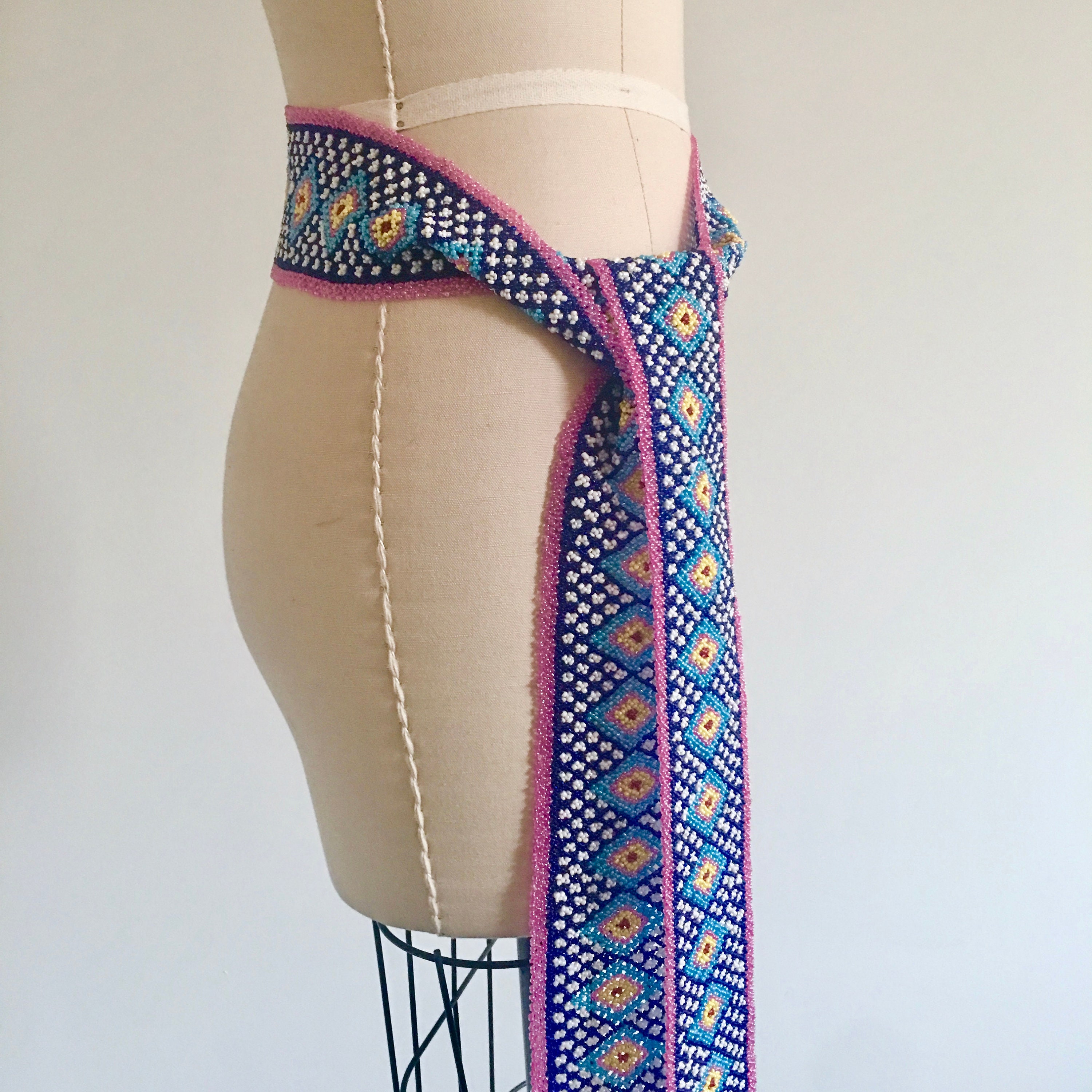 Liberty of London Beaded Sash Seed bead flapper belt sautoir | Etsy