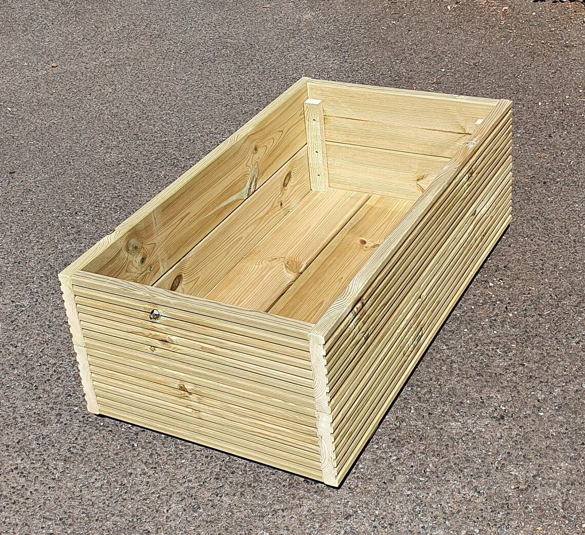 Hand Made Wooden Planting Box Made From Tanalised Decking Timber. - Etsy