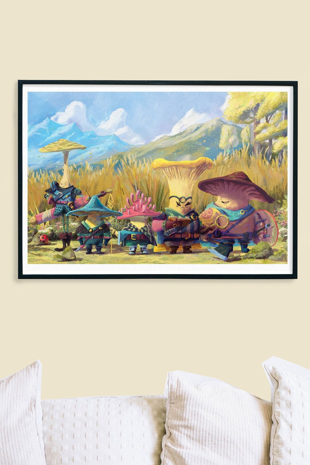 Merry Band of Mushroom Folk Adventurers - Archival Giclee Art Print ...