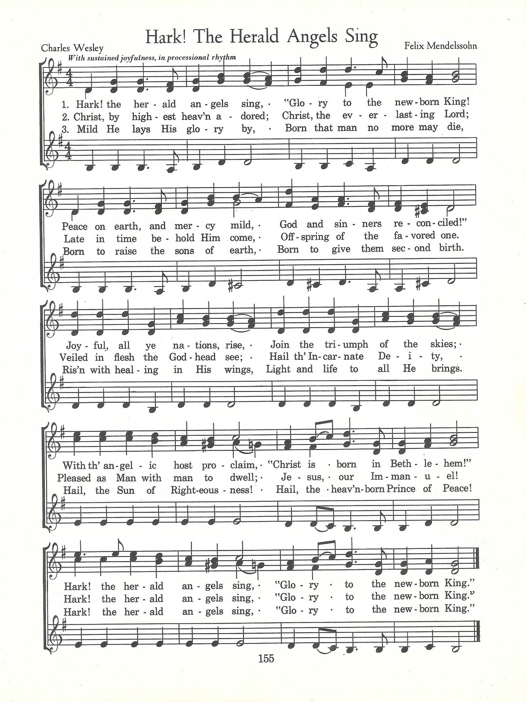 Instant Download, Hark! Herald Angels Sing Printable Christmas Hymn ...