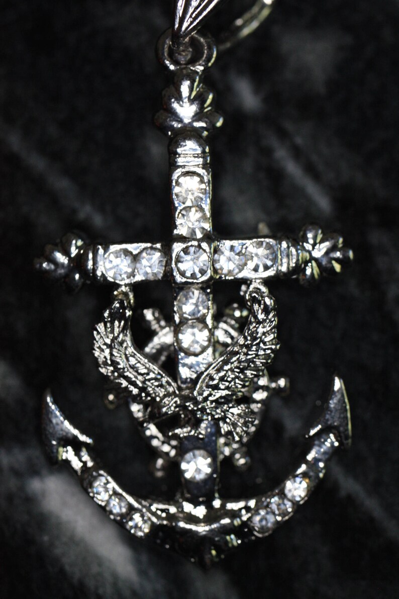 Fancy Pendant Anchor and Eagle Design With Mariner Cross W Silver ...