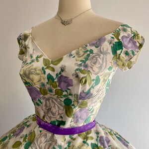 Neiman Marcus Iconic Vintage 1950s 50s New Look Roses Dress Beyond Full ...