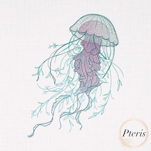Jellyfish Machine Embroidery Design. 5 Sizes - Etsy