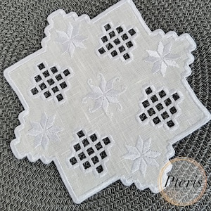 Hardanger Cocktail Napkin Machine Embroidery Design in the Hoop Project ...