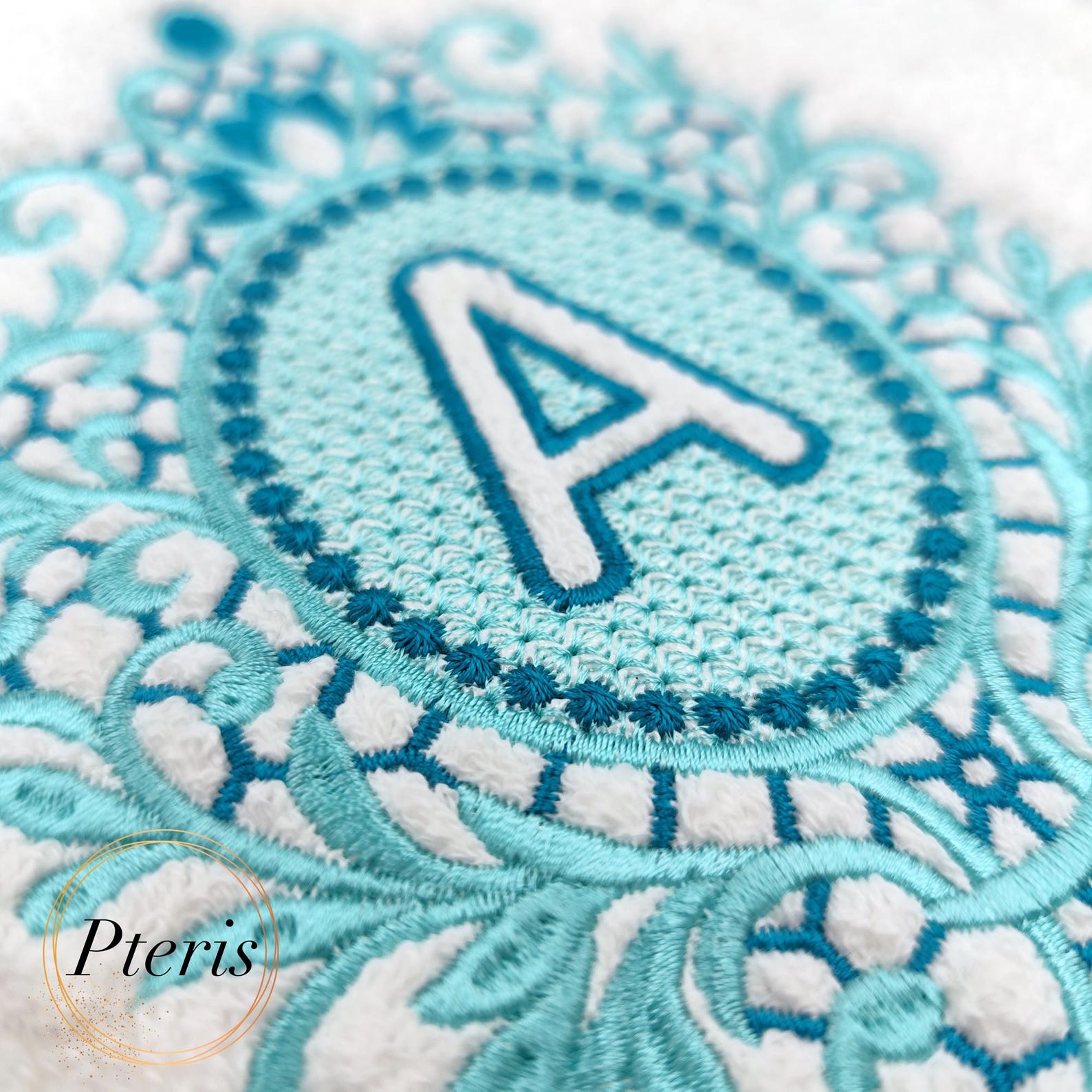 Embossed Terry Towel Monogram: Barocco Frame Embroidery Designs - Etsy
