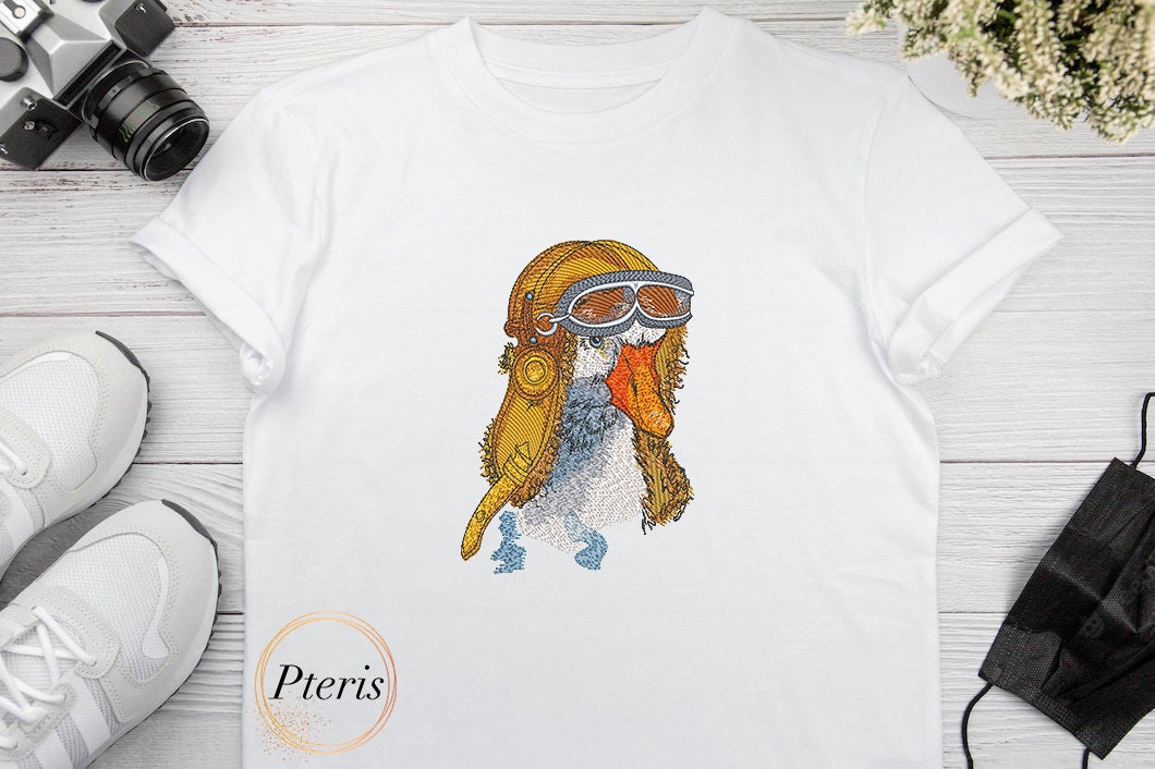 Goose Aviator Machine Embroidery Design: Animal Motif (digital File) - Etsy