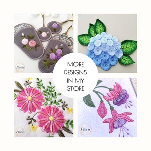 Bird and Roses Flower Fluffy Fringed Chenille Machine Embroidery 4 ...