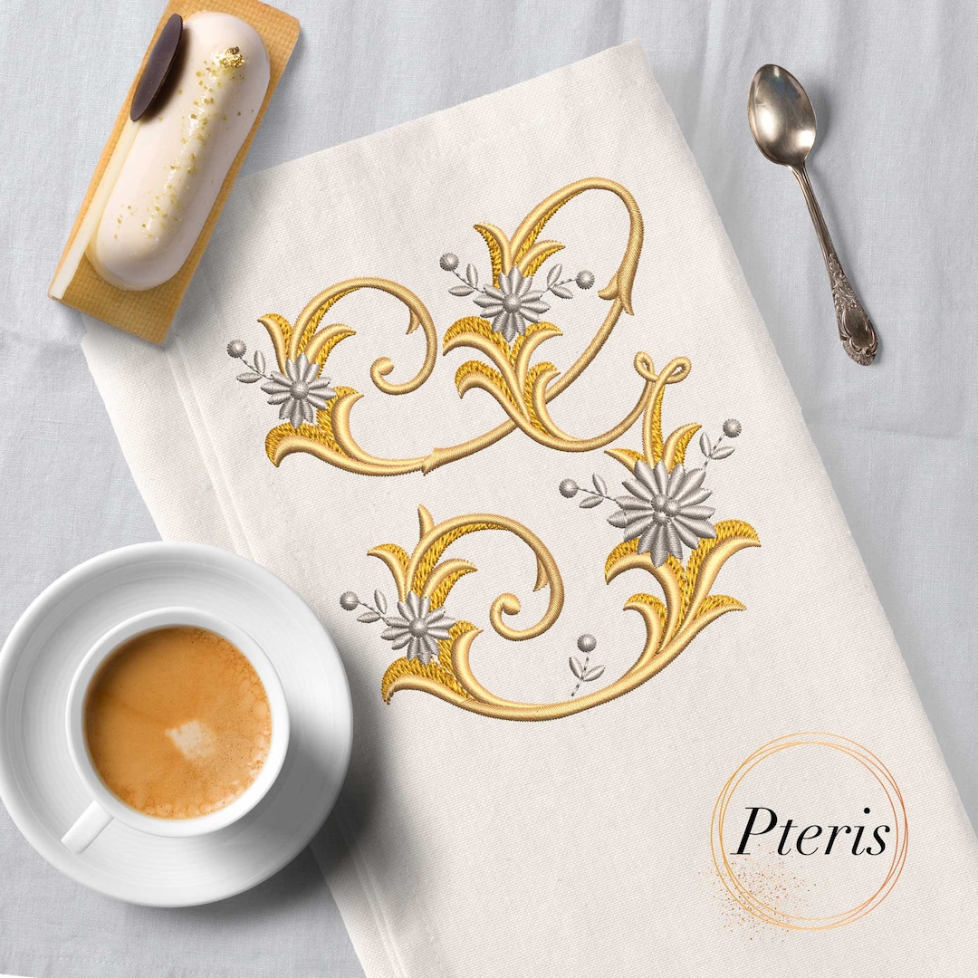 Floral Letter G Embroidery Design: Vintage Wedding Monogram (4x4 and ...