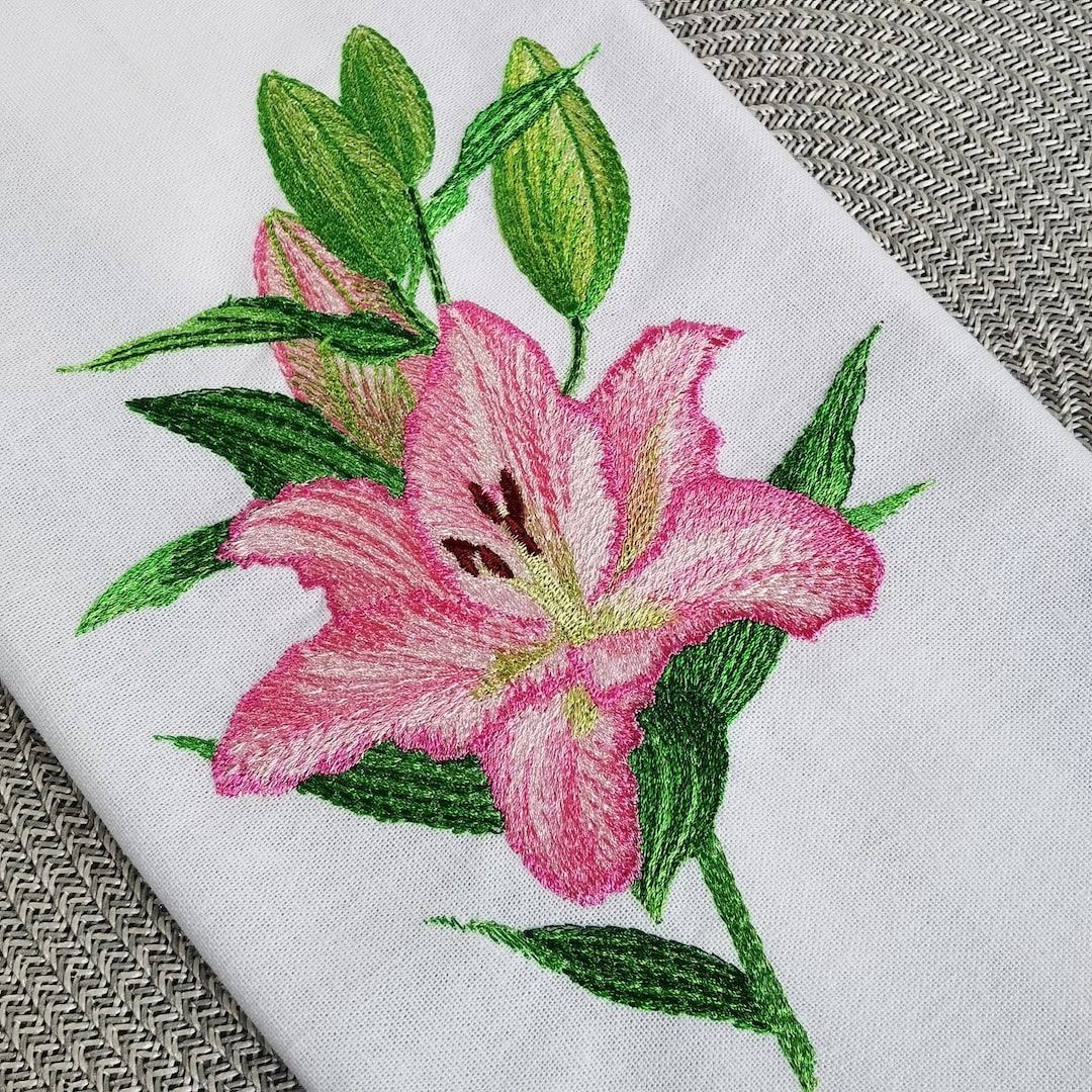 Lily Machine Embroidery File, Spring Embroidery Design. Embroidery ...
