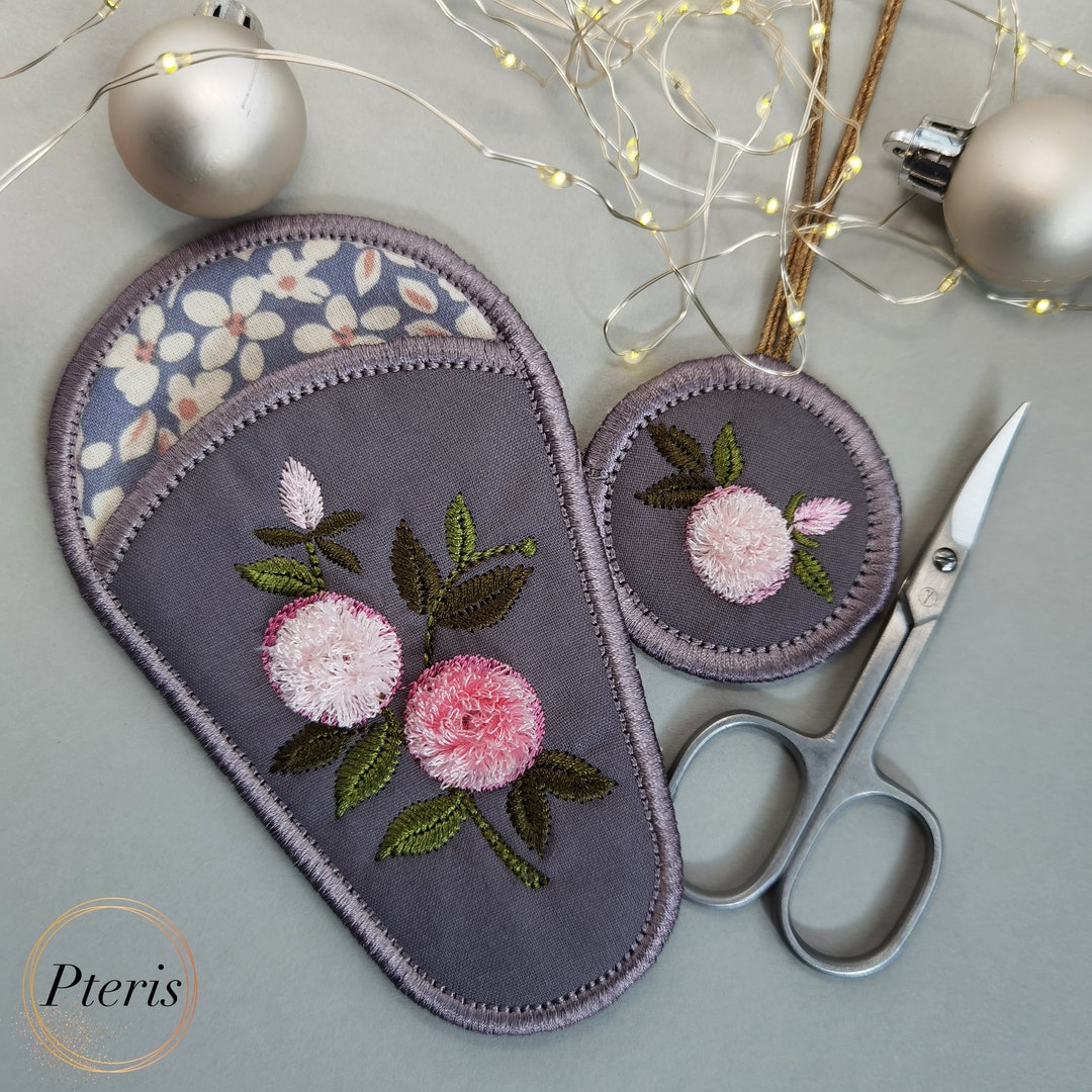 Scissor Case With Roses Fluffy Fringe Machine Embroidery Design ITH ...