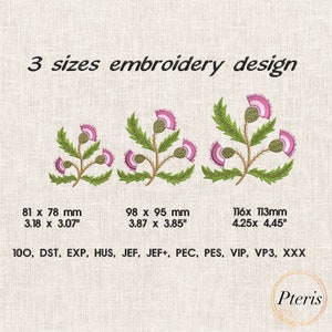 Thistle Flower Chenille Machine Embroidery Design - Fringed Fluffy ...