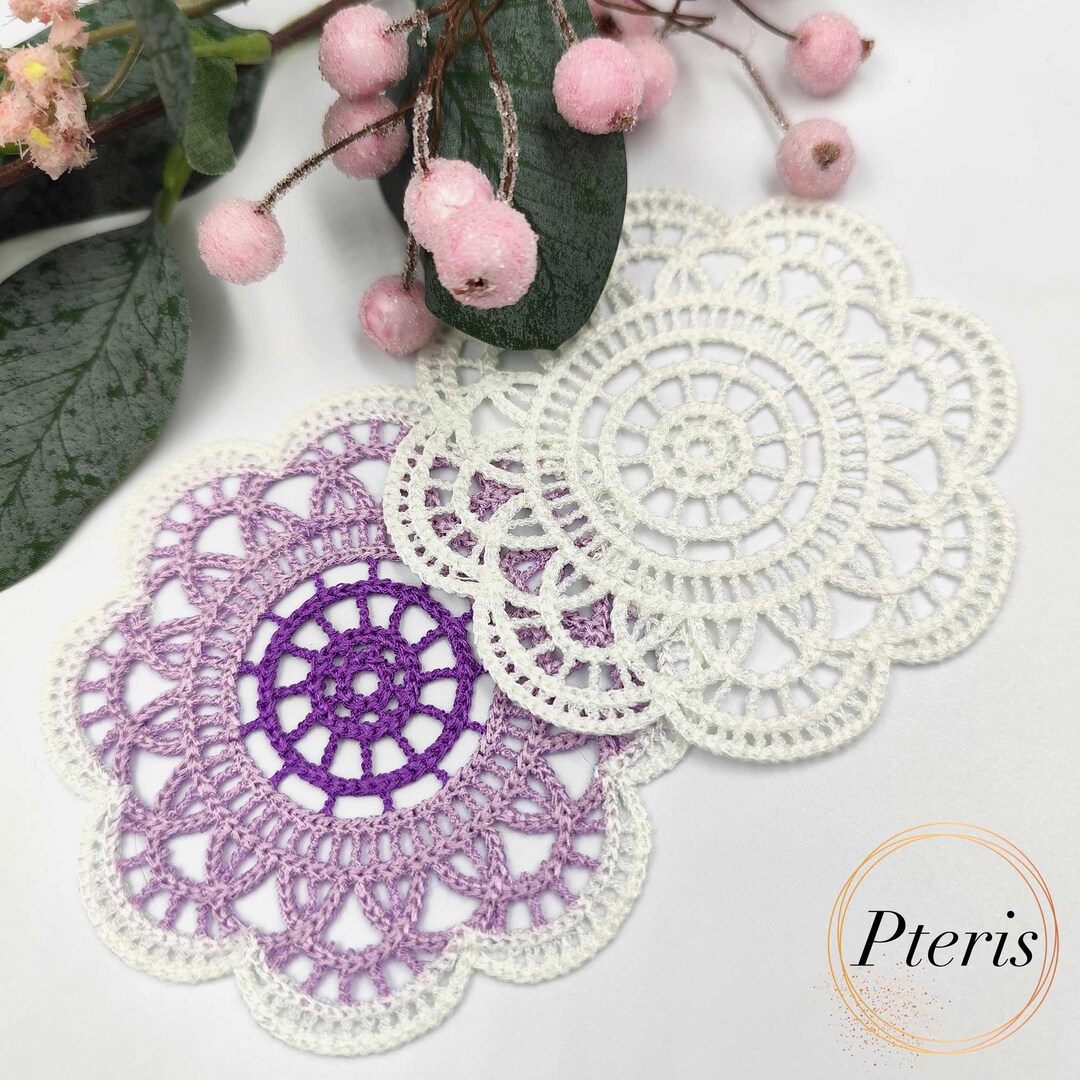 Round Crochet Coaster Machine Embroidery Design for 4x4 Hoops | in the ...