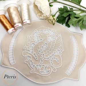 Gryphon Cutwork Doily - Machine Embroidery Design in 2 Sizes for Hoop ...