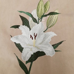 Lily Machine Embroidery File, Spring Embroidery Design. Embroidery ...