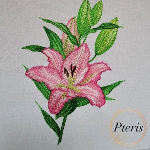Lily Machine Embroidery File, Spring Embroidery Design. Embroidery ...