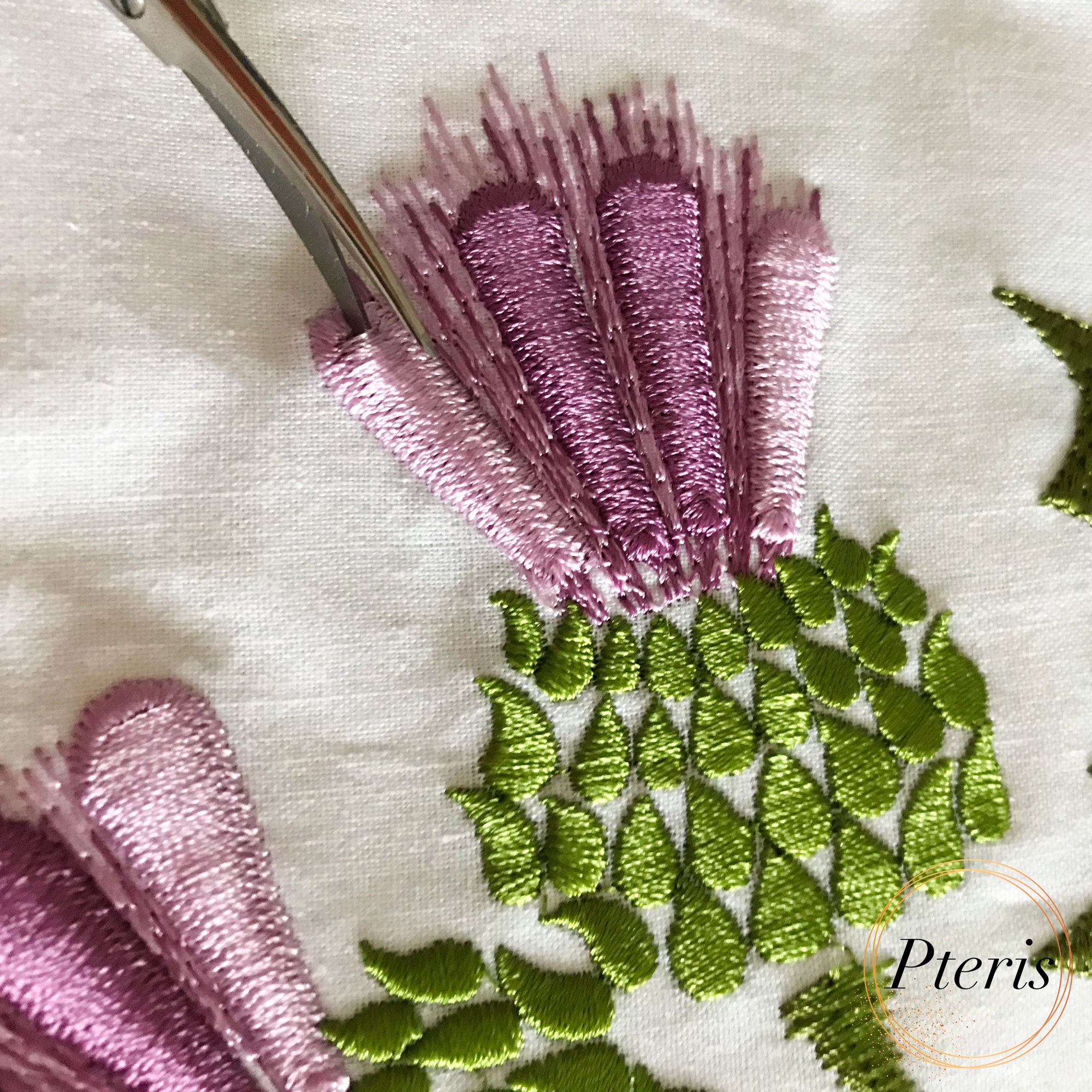 Thistle Flower Fluffy Fringed Thread Velvet Machine Embroidery Design ...