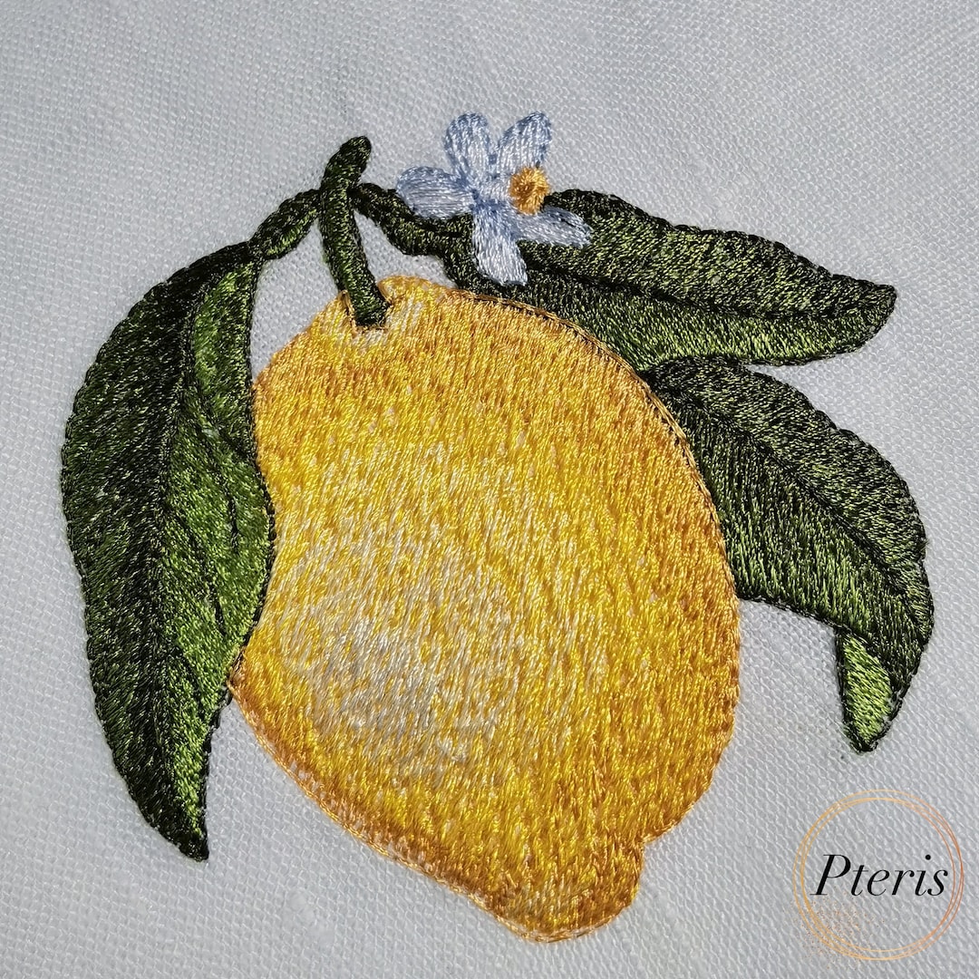 Lemon Machine Embroidery Design 4 Sizes - Etsy