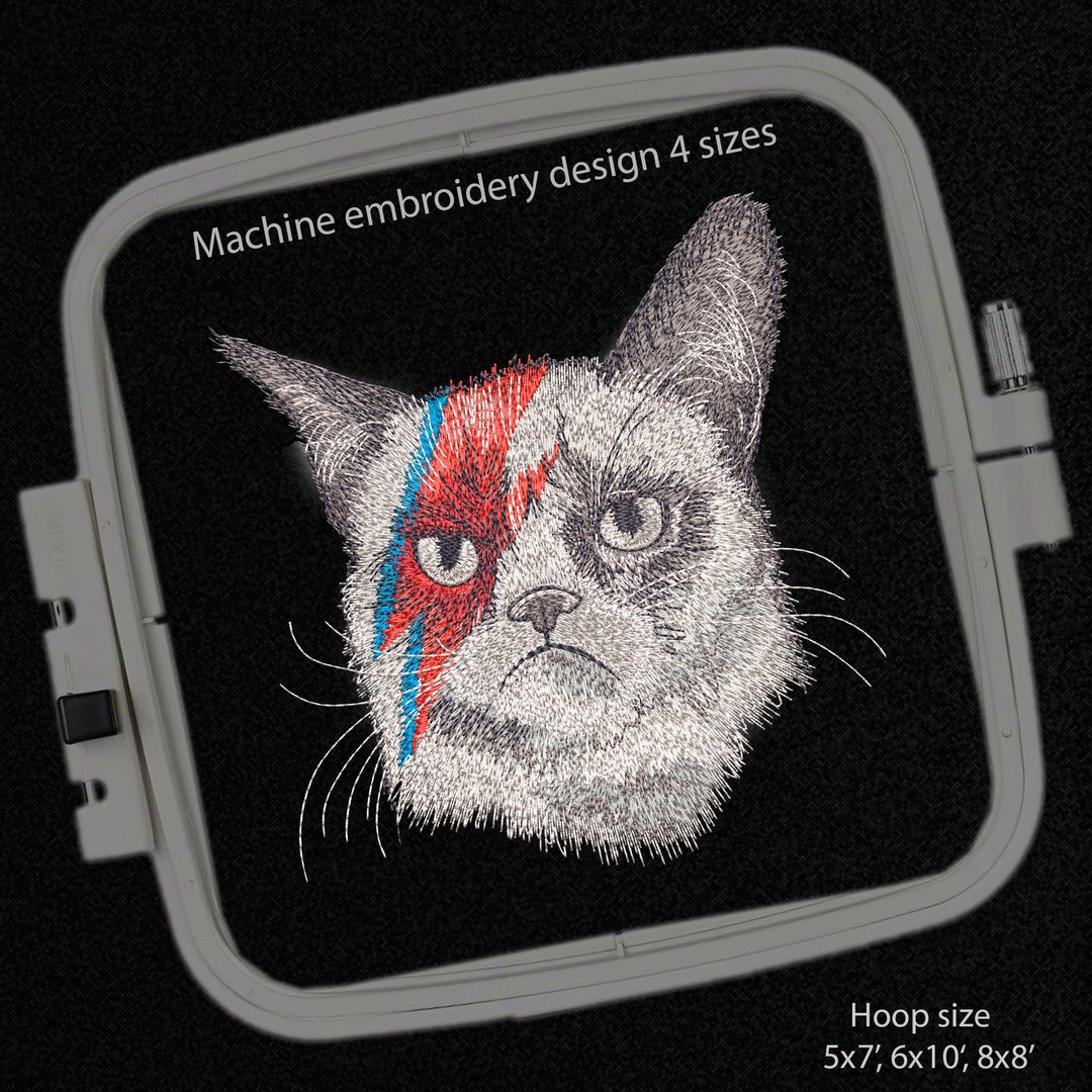 Angry Cat Machine Embroidery Design for Clothing Decor - 4 Sizes - Etsy