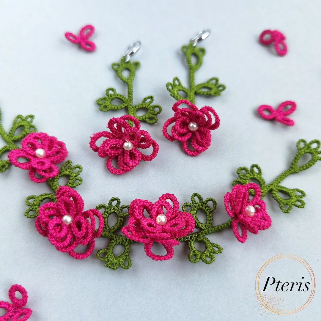 Tatting Roses Machine Embroidery Design Set - Jewelry Earrings ...