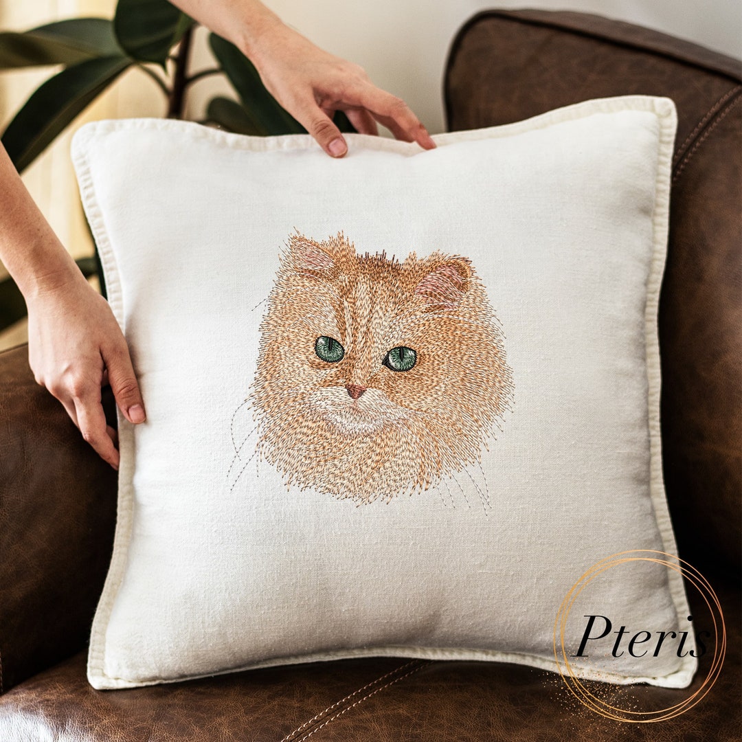 Ginger Cat Face Embroidery: Perfect for Clothing and Home Decor - 3 ...
