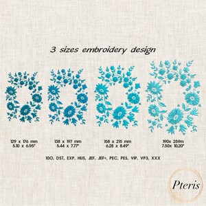 Daisy Wreath Monogram Frame Machine Embroidery Design - 4 Sizes for 5x7 ...