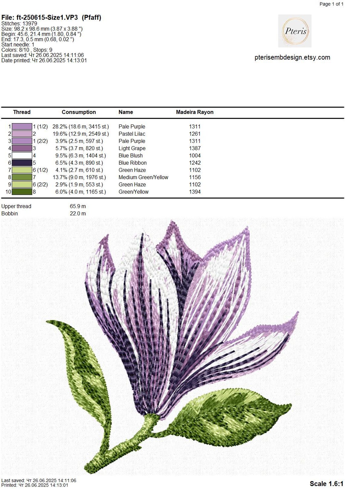 Magnolia Flower Machine Embroidery Design - Floral Pattern for 4x4 and ...
